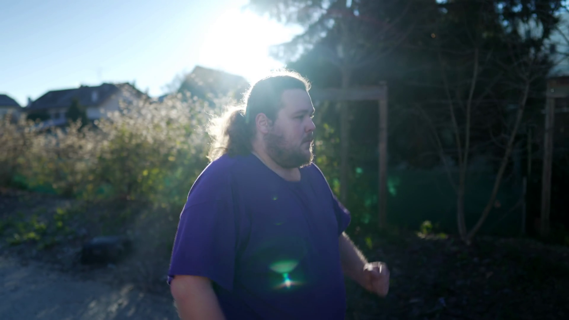 One Young Fat Man Running Outdoors Getting Stock Footage SBV-348672113 ...
