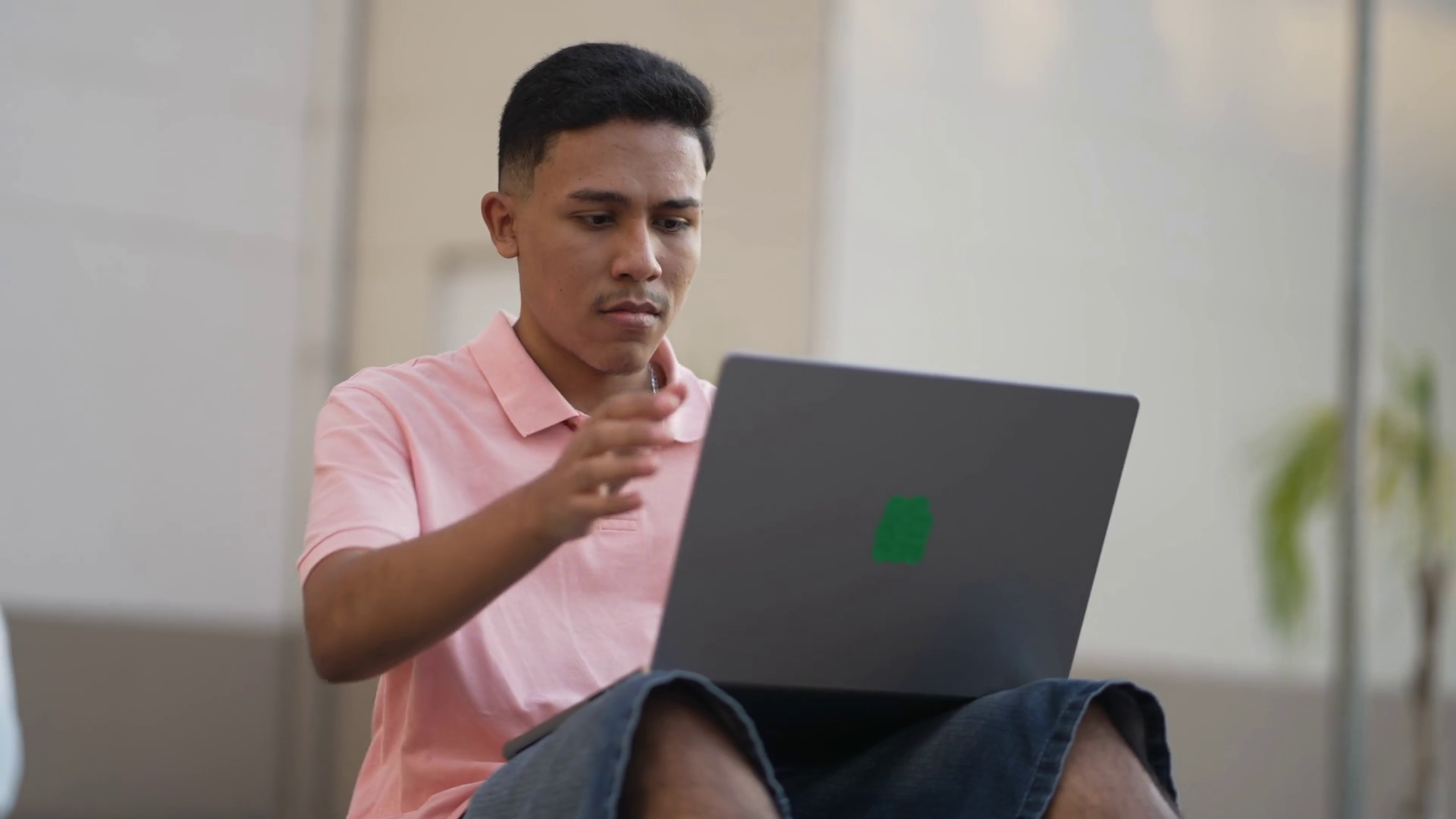 Young Hispanic Man Closing Laptop Working Stock Footage SBV-348769967 ...