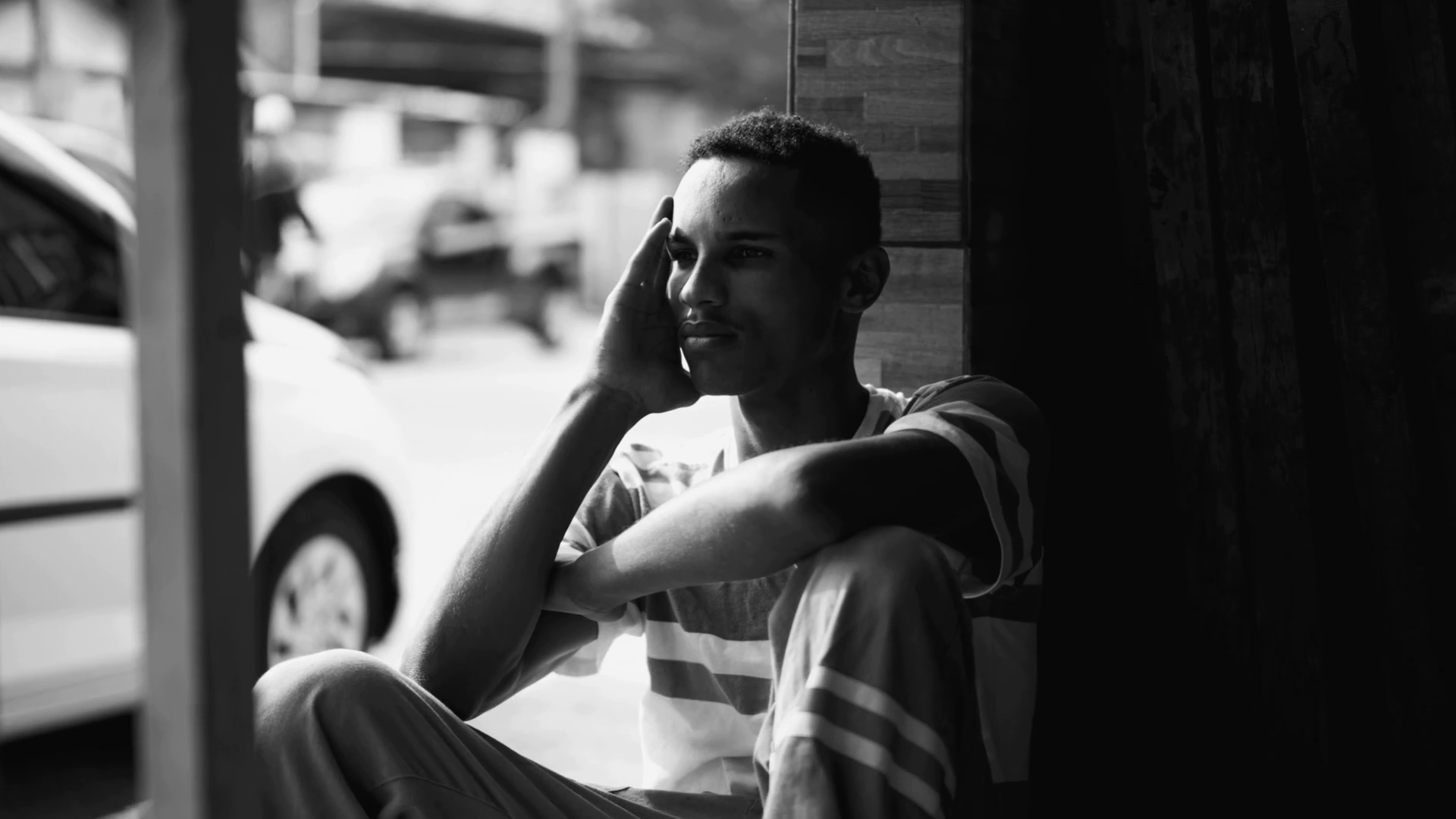 One Young Lonely Black Man Feeling Isolation Stock Footage SBV ...