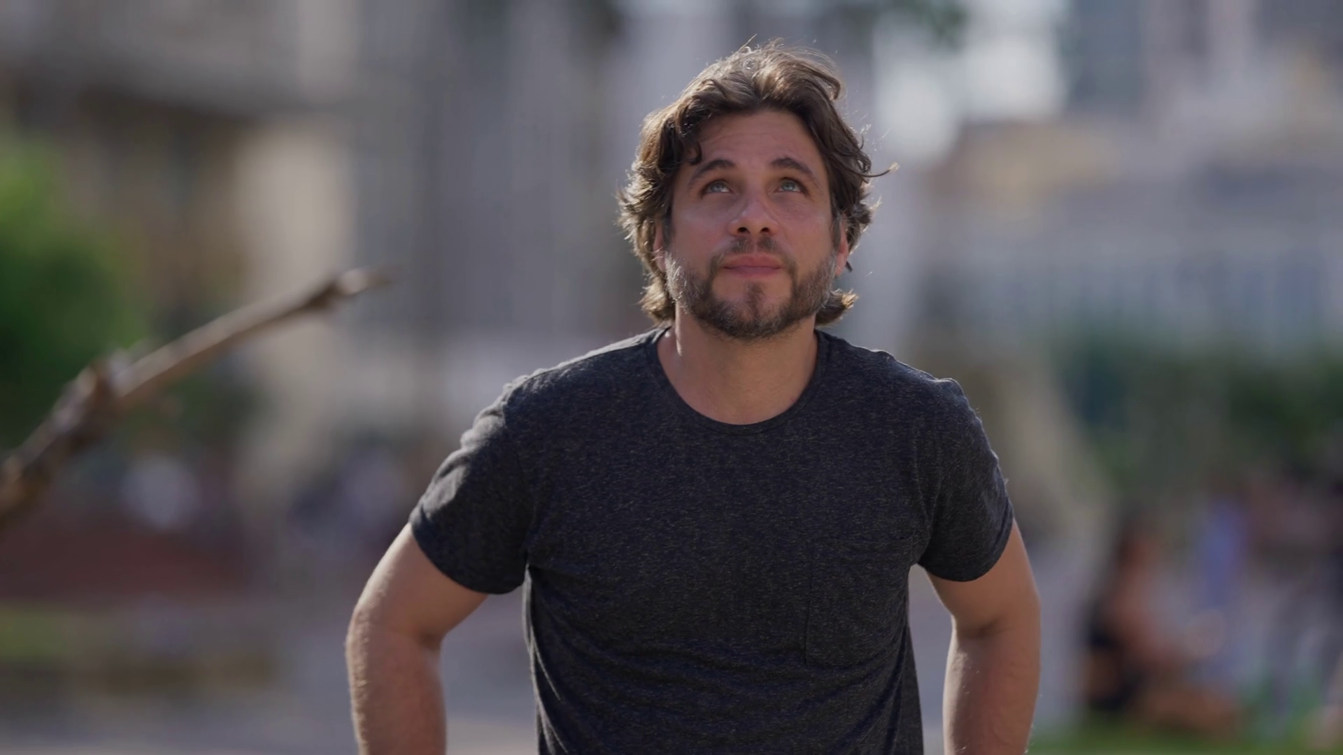 One Young Man Turning Head Up To Sky Stock Footage SBV-348492729 - Storyblocks