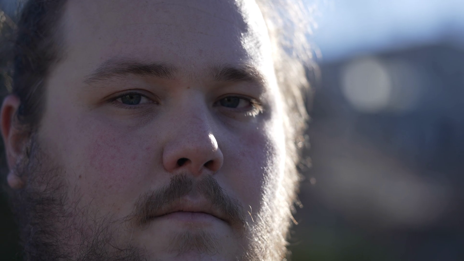 One Young Overweight Man Extreme Close Up Stock Footage SBV-348670743 ...