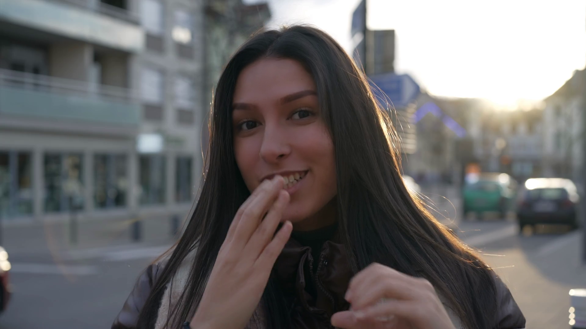 One Young Adult Girl Sending Kiss Standing Stock Footage SBV-348725278 - Storyblocks