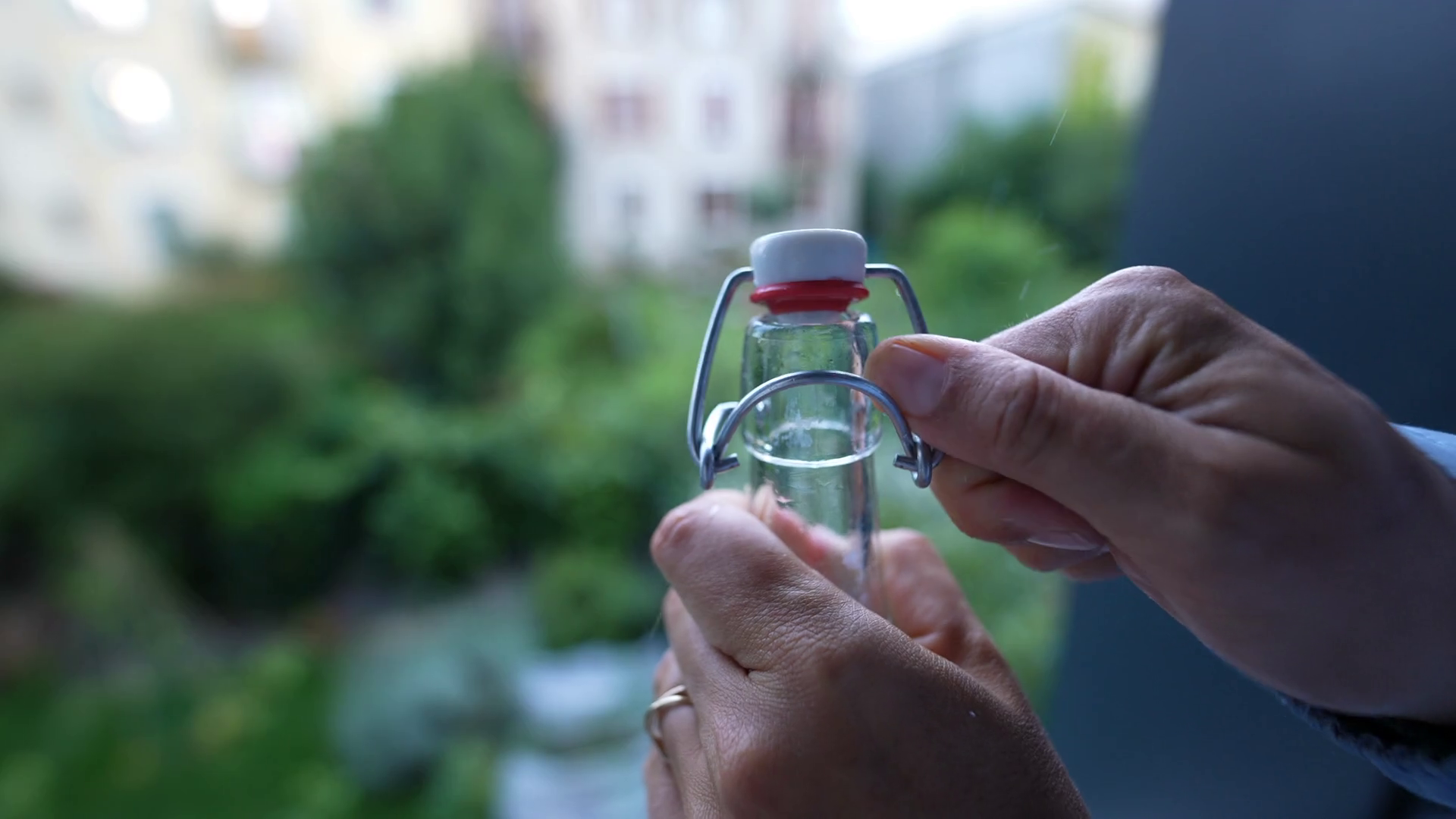 Opening Glass Bottle Top Closeup Hand Stock Footage SBV-348708452 ...