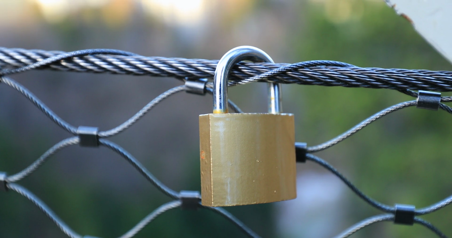 Padlock Attached To Grid Love Lock Attached Stock Footage SBV-348570362 ...