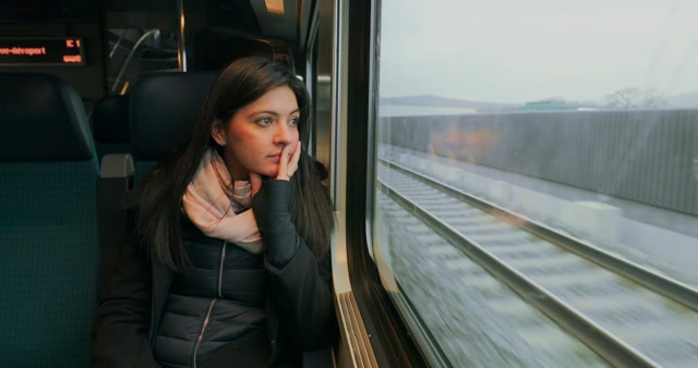 Sad Woman In Train Stock Footage: Royalty-Free Video Clips - Storyblocks