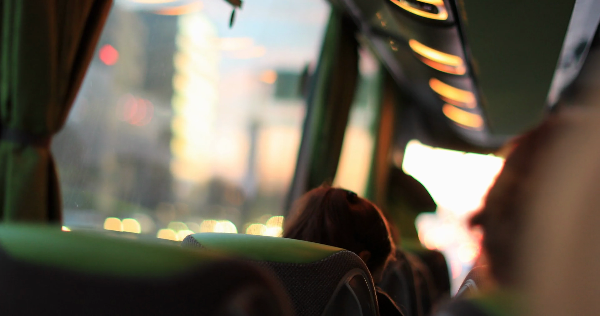 Passenger Perspective Inside Bus Pov Of Stock Footage SBV-348584969 ...