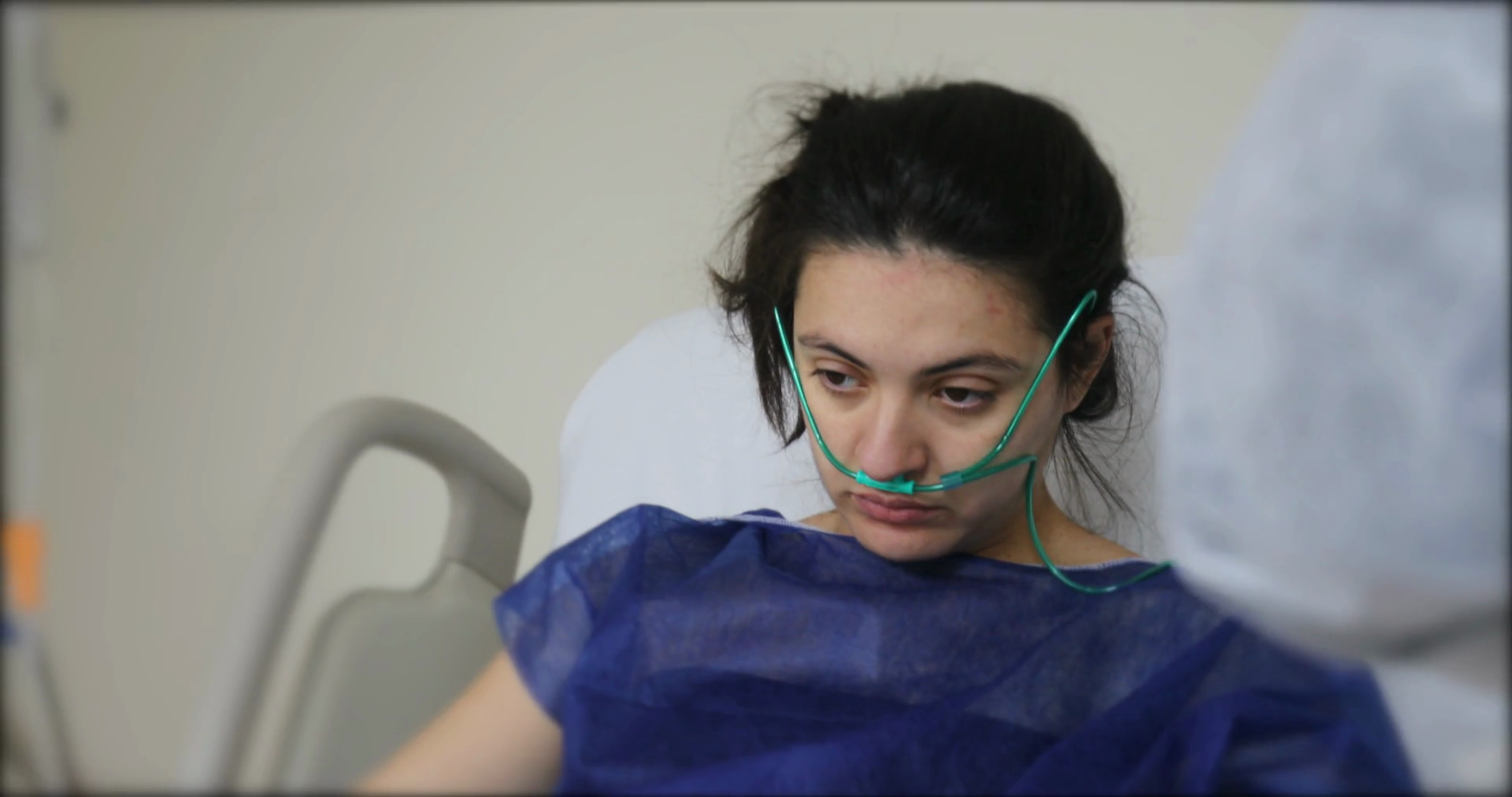 Hospitalized Discomfort: Patient Woman In Stock Footage SBV-348434080 ...