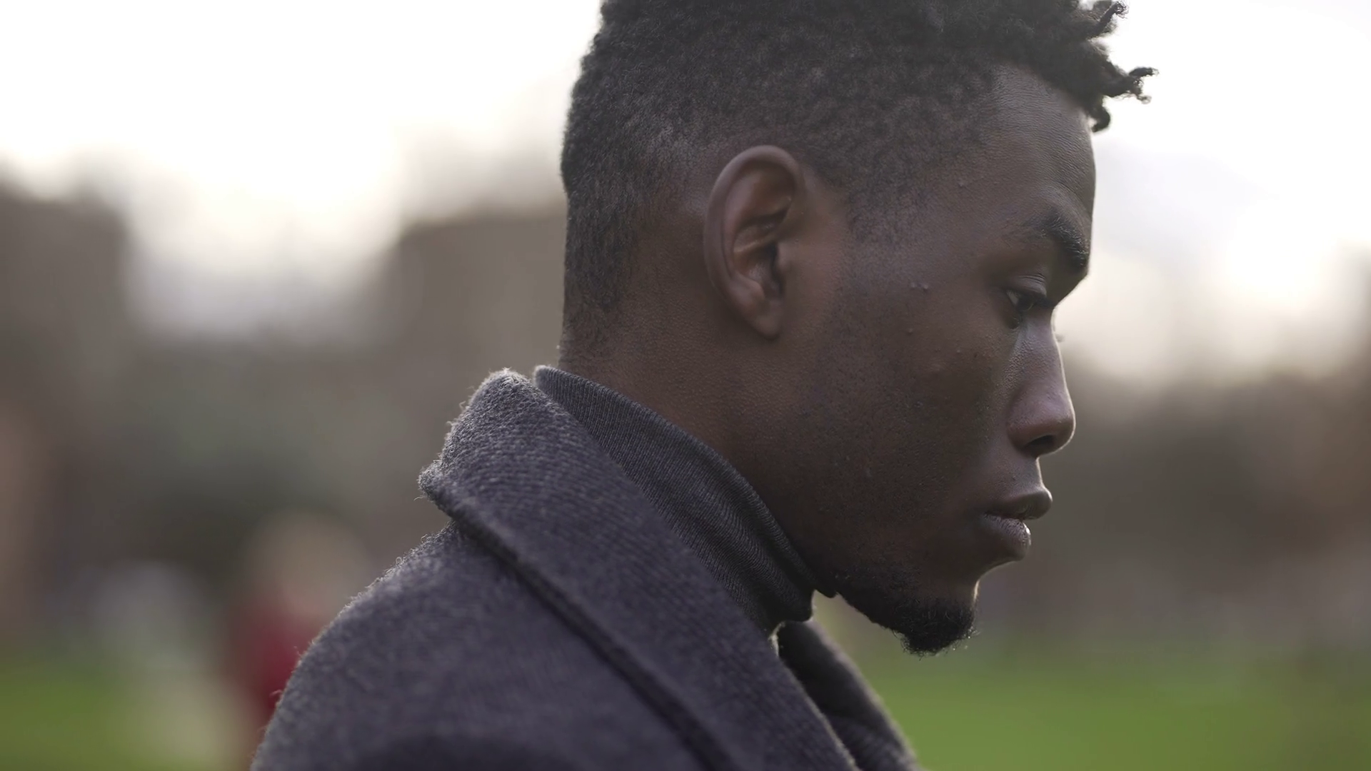 Pensive Black African Man Looking At Sky Stock Footage SBV-348673010 ...