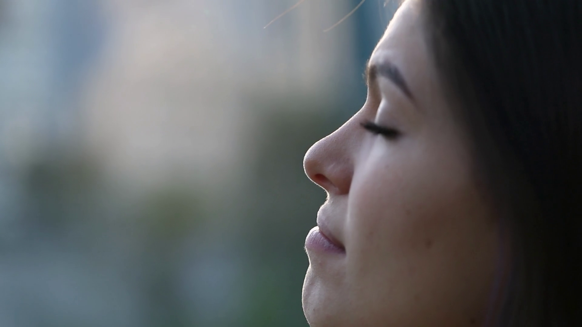 Pensive Young Woman Profile Thoughtful Girl Stock Footage SBV-348693893 ...