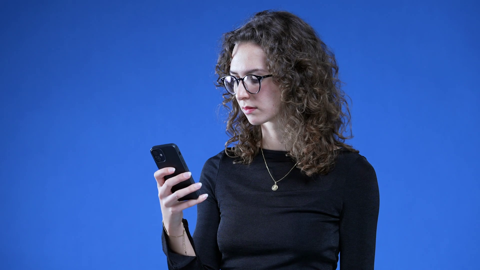 Woman Using Cellphone Device Standing On Stock Footage SBV-348643607 ...