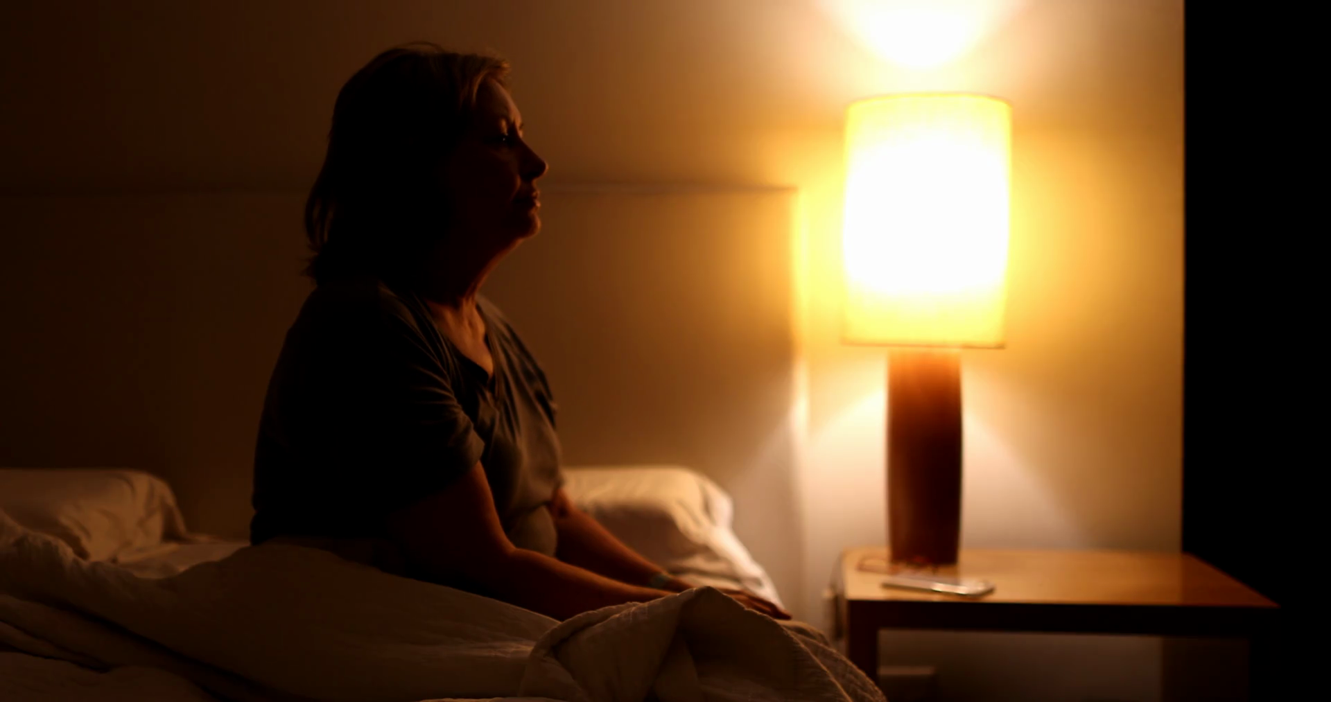 Person Getting Out Of Bed At Night Woman Stock Footage SBV-348787395 ...