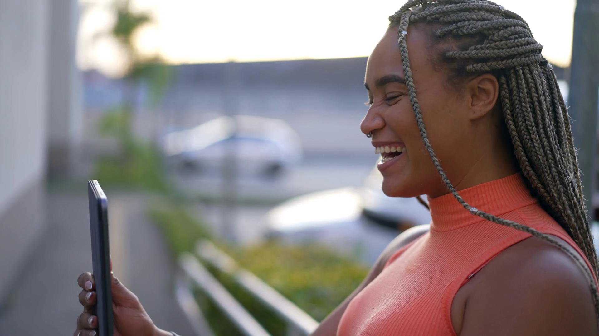 Person Speaking In Video Holding Tablet Stock Footage SBV-348766659 ...