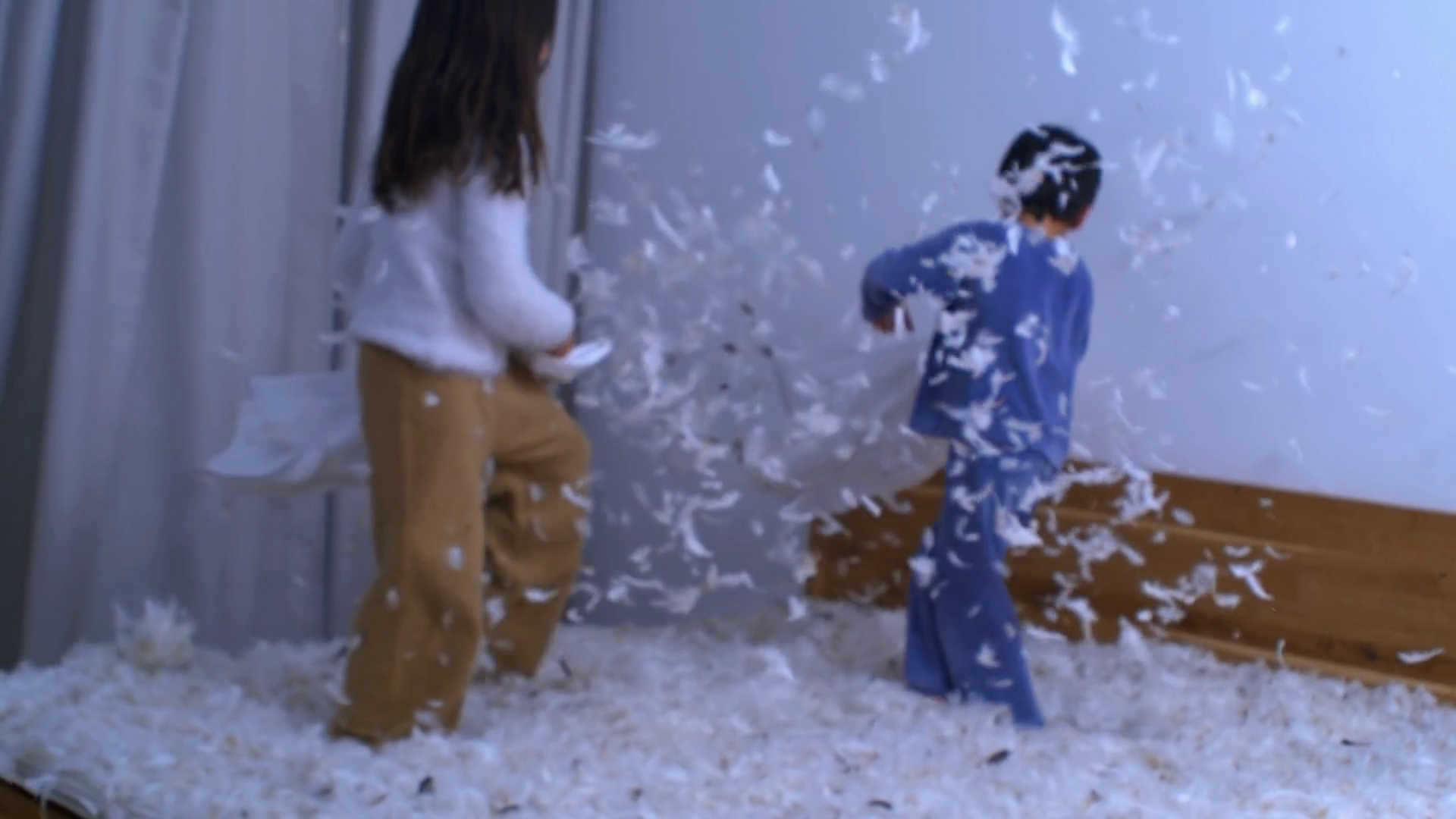 Pillow Battle Extravaganza Siblings Engaging Stock Footage SBV ...