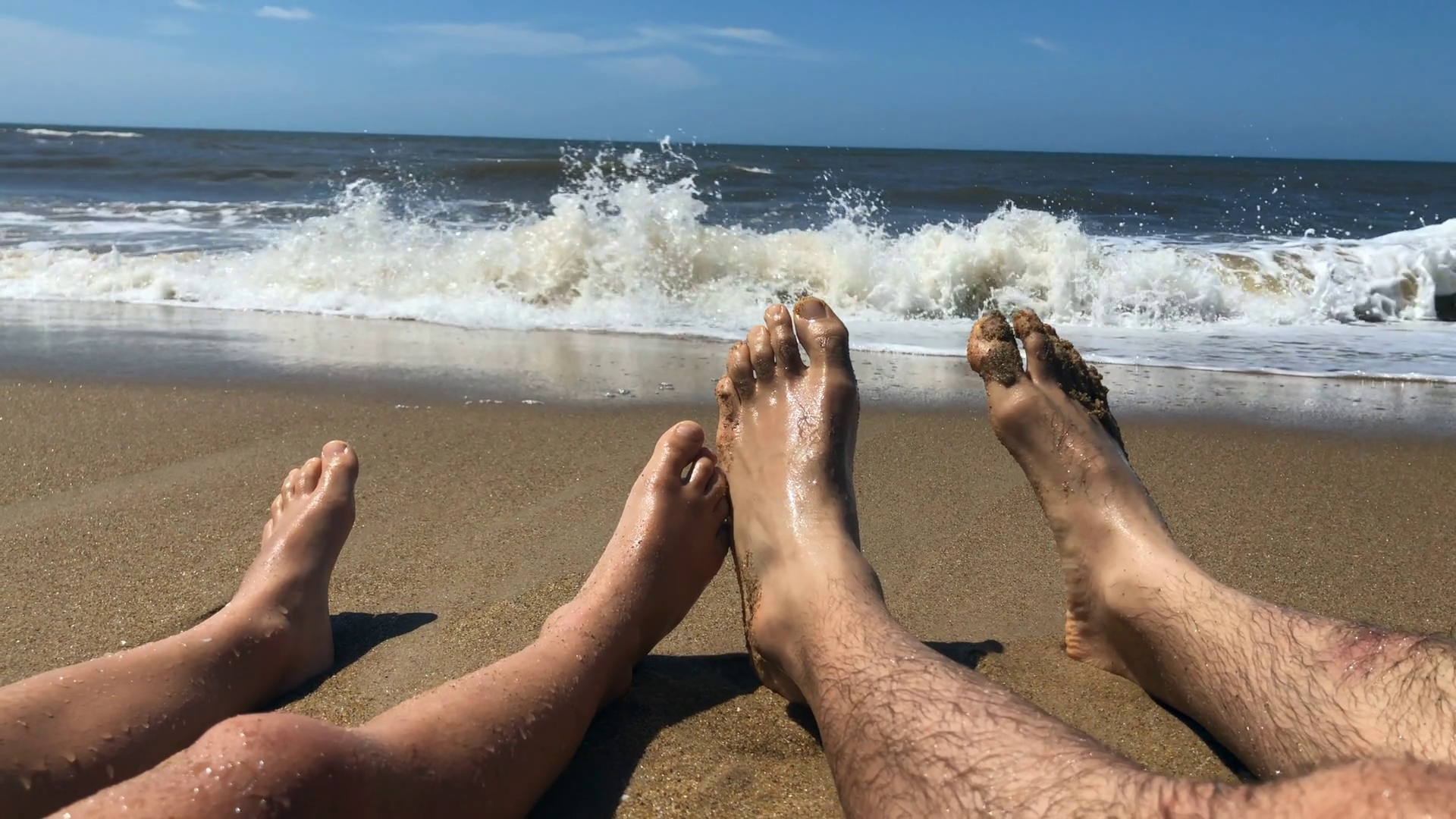 Point Of View Of Legs At Beach Waves Stock Footage SBV-352374929 ...