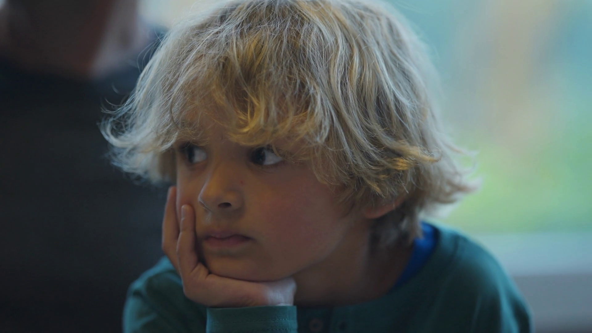 Portrait Contemplative Young Boy With Hand Stock Footage SBV-348899480 ...