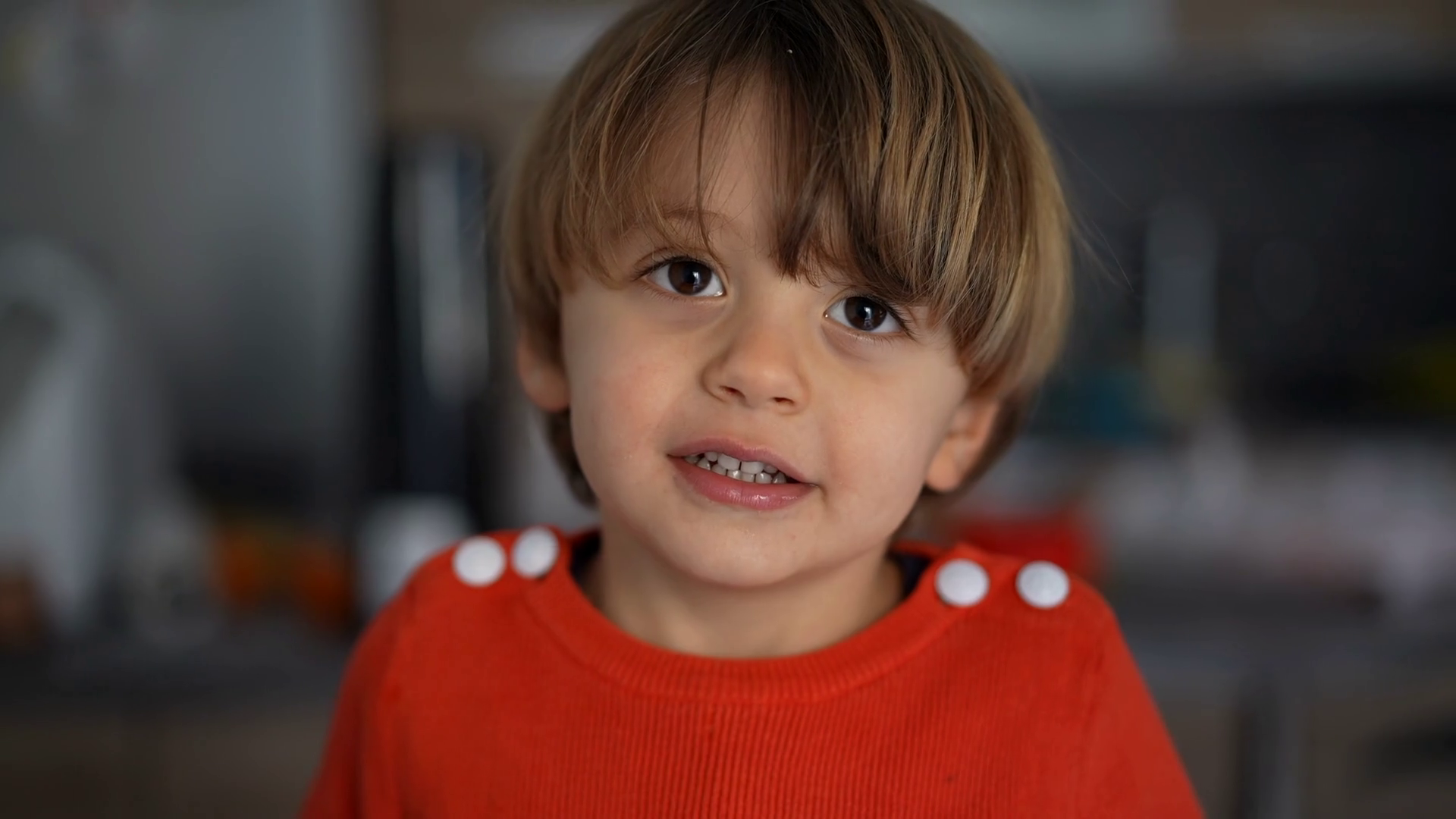 Portrait Of Happy Little Boy Closeup Face Stock Footage SBV-348687219 ...