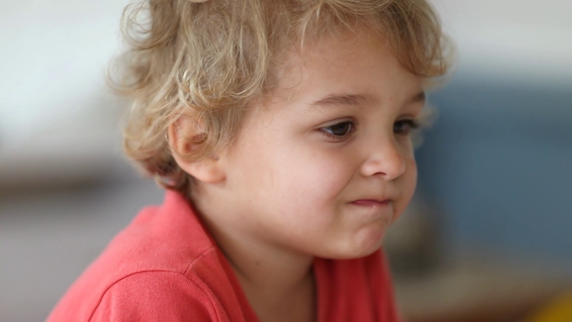 Portrait Of Shy Bashful Little Toddler Boy Stock Footage SBV-352404482 ...