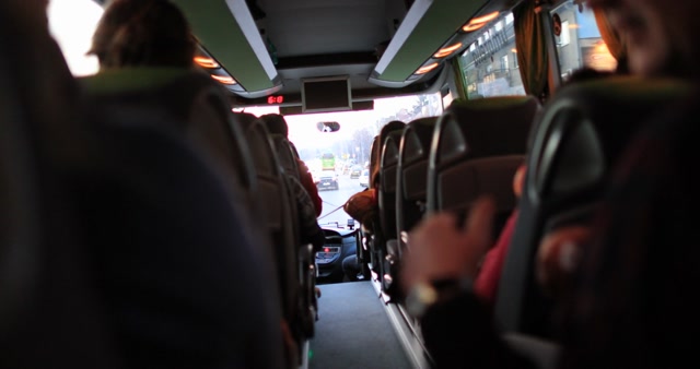 Inside The Moving Bus Stock Footage: Royalty-Free Video Clips - Storyblocks