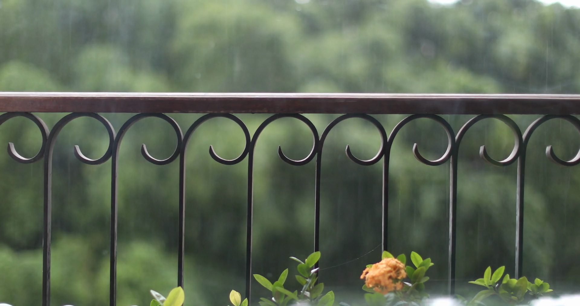 Balcony Railing With Rain In Background Stock Footage SBV-348528766 ...