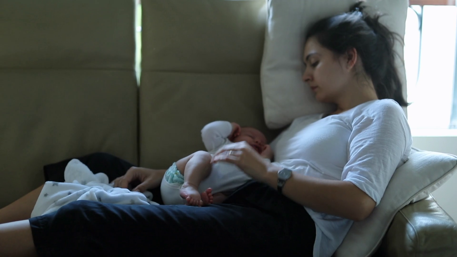 Motherhood Fatigue: Real-life Tired Mother Stock Footage SBV-348426809 ...