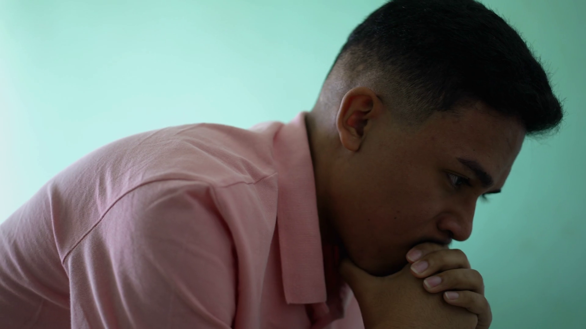 Regretful Young Man Shaking Head Remembering Stock Footage SBV ...