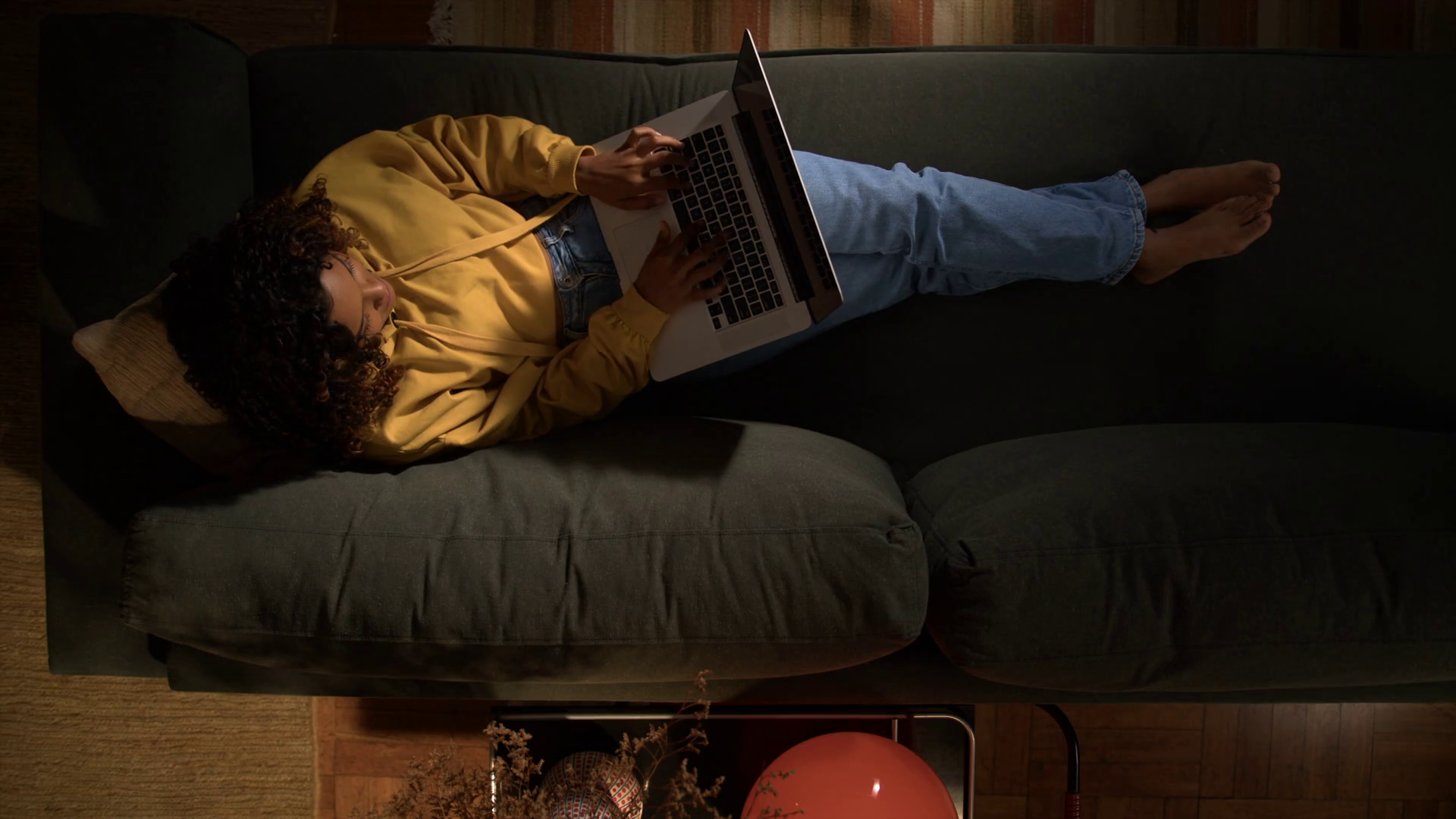 Late-night Study: Relaxed Student Lying On Stock Footage SBV-348403835 ...