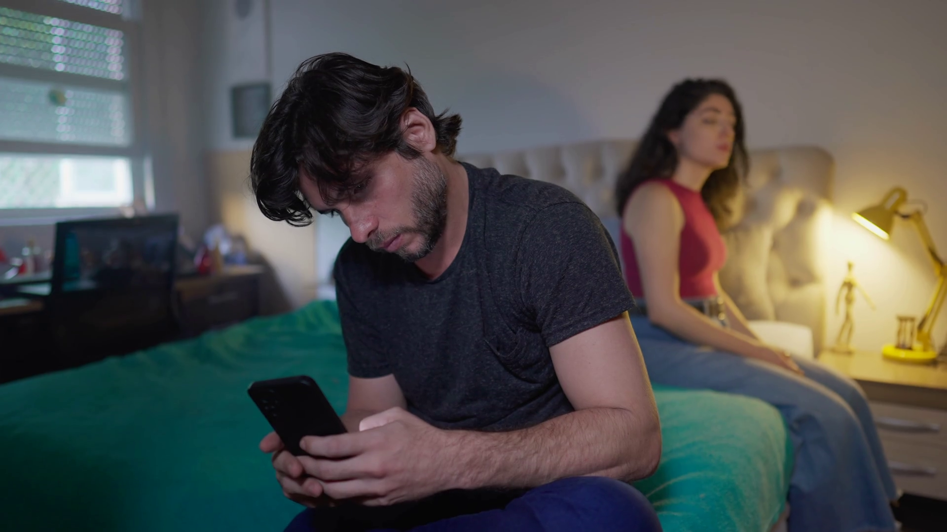 Disconnected Couple: Boyfriend Looking At Stock Footage SBV-348623939 ...