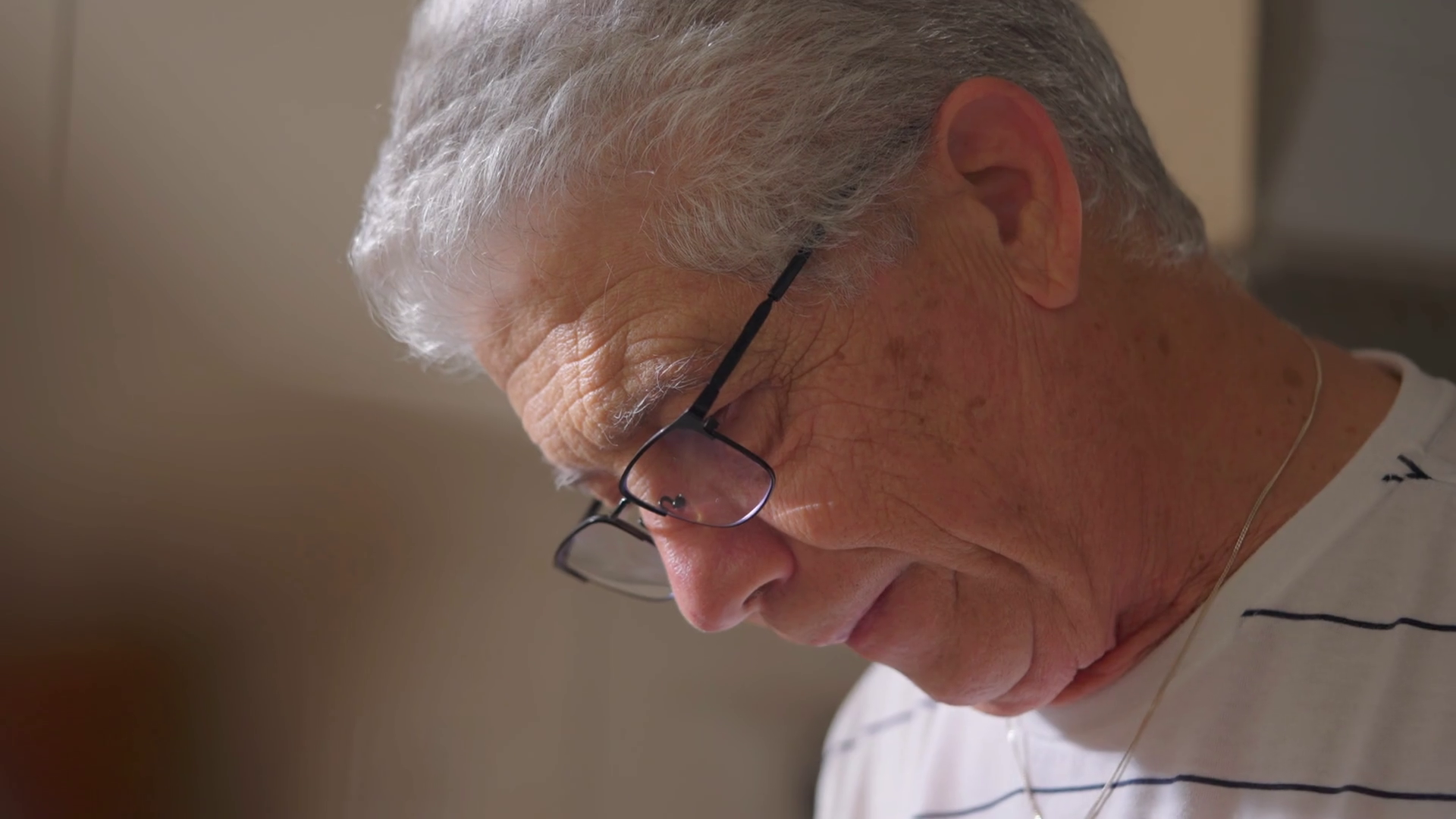 Pensive Older Caucasian Senior Pondering Stock Footage SBV-348562279 ...