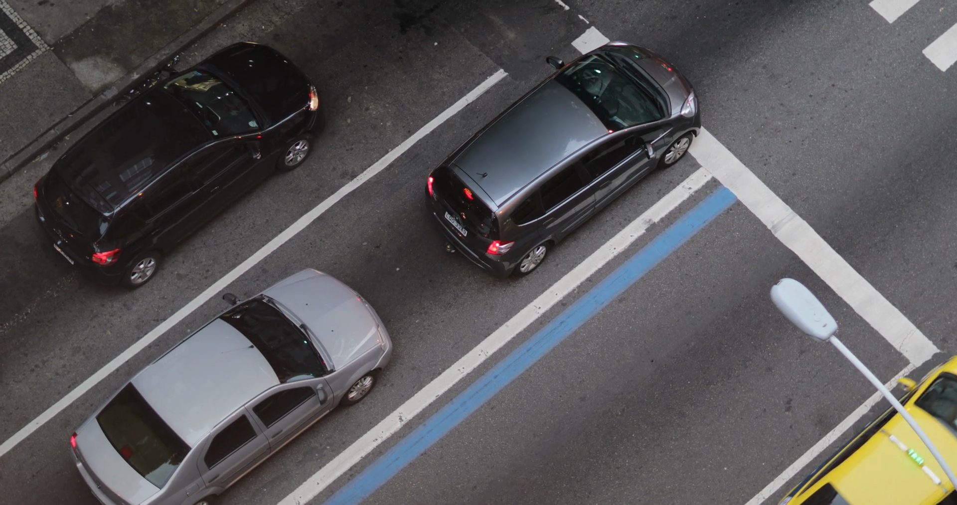 Cars Passing Vertical View Of Traffic From Stock Footage SBV-348504817 ...