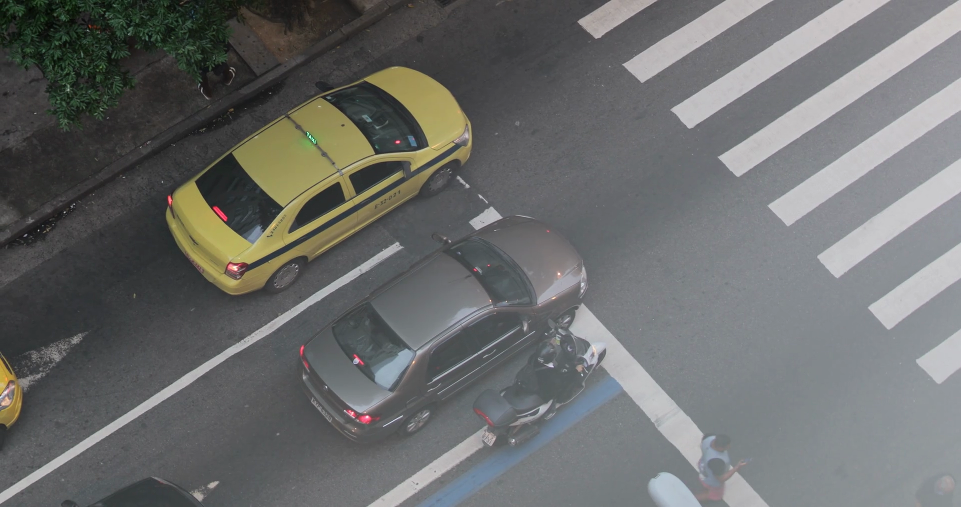 Cars Stopped At Red Light Seen From High Stock Footage SBV-348487698 ...