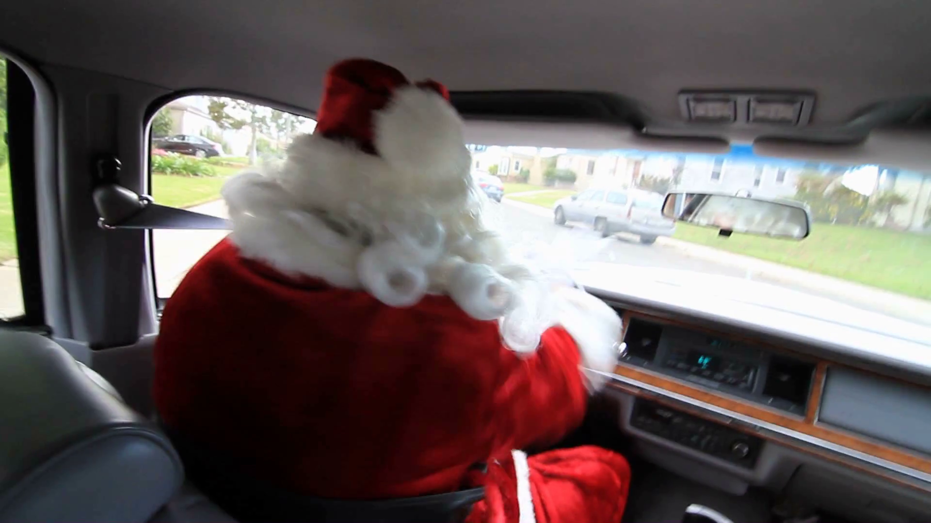 Irate Santa Claus Behind Wheel In Traffic Stock Footage SBV-348435355 ...
