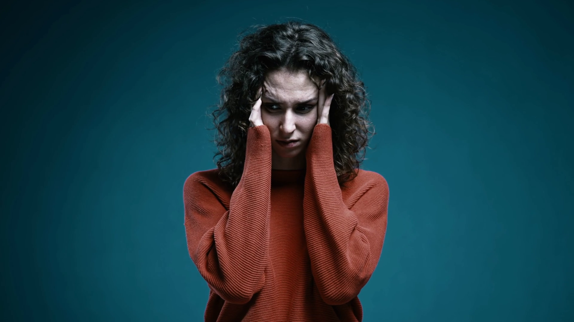 Scared Anxious Young Woman Struggles With Stock Footage SBV-348658166 ...