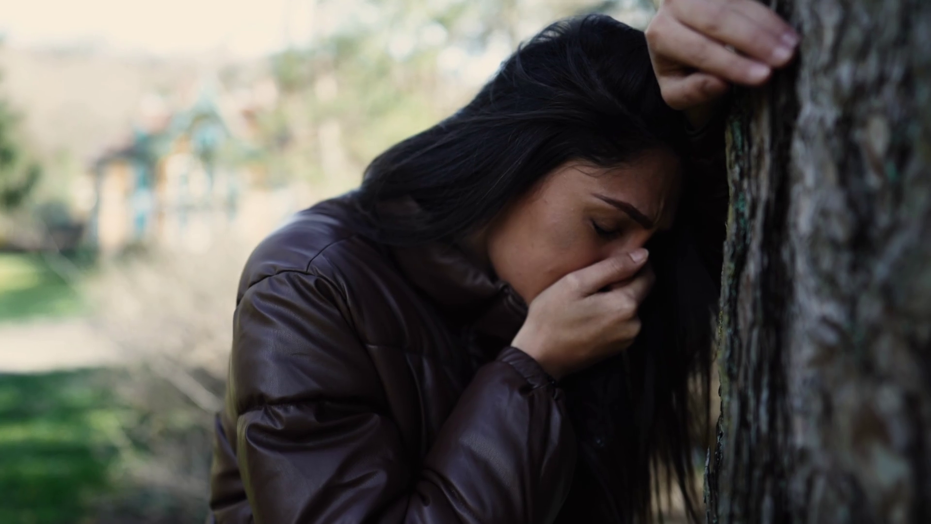 Distressed Woman Gripped Worry Desperation Stock Footage SBV-348464855 ...