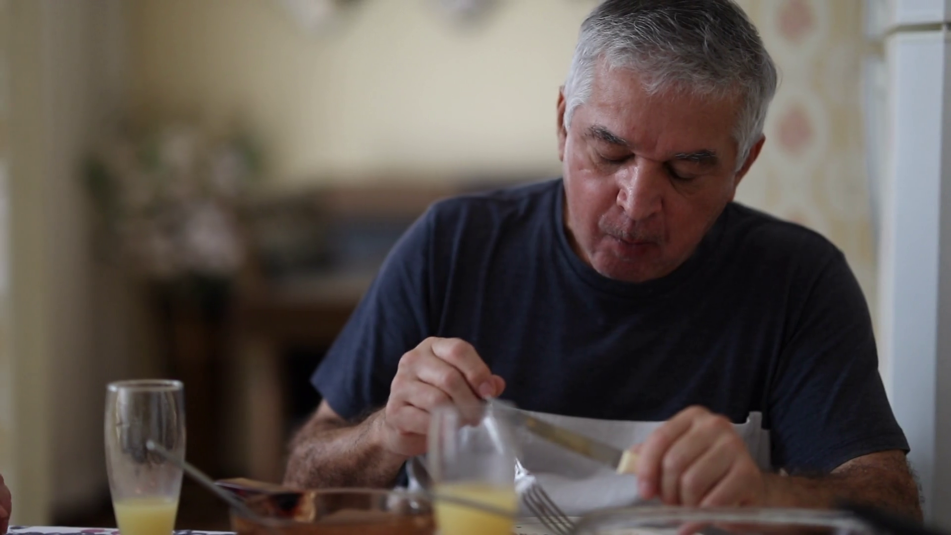Senior Couple Eating Lunch At Home In Kitchen Stock Footage SBV ...