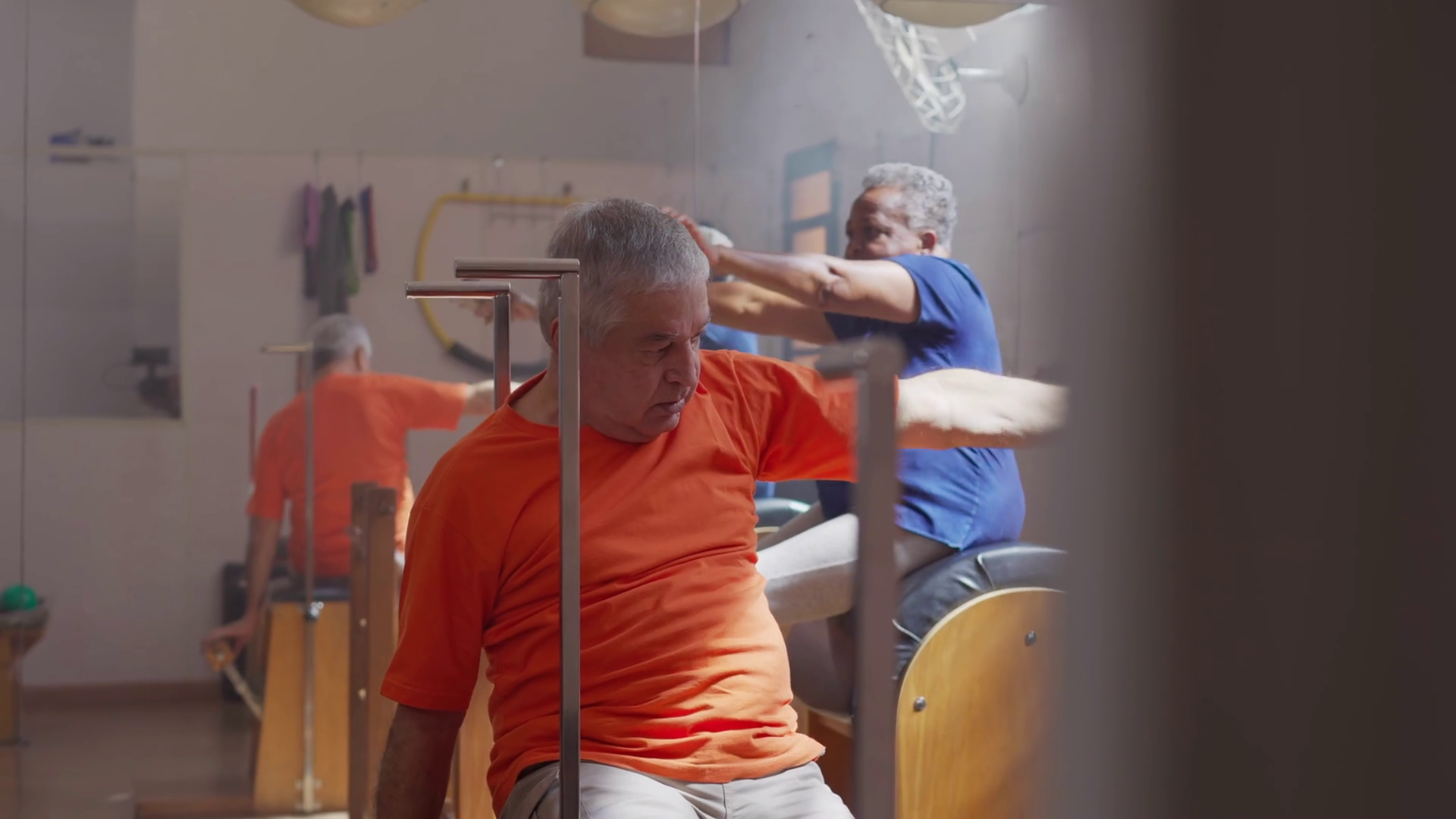 Senior Man Woman Engaging In Strength Stock Footage SBV-348509610 ...