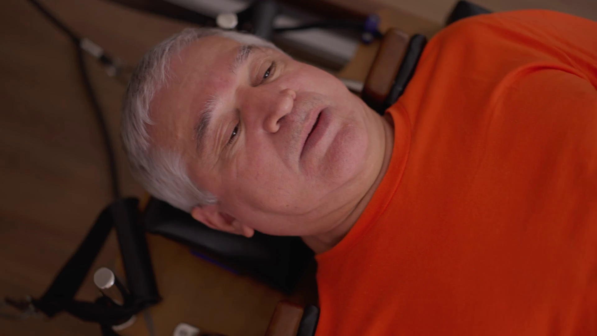 Senior Man Laid In Pilates Machine Stock Footage SBV-348510718 ...