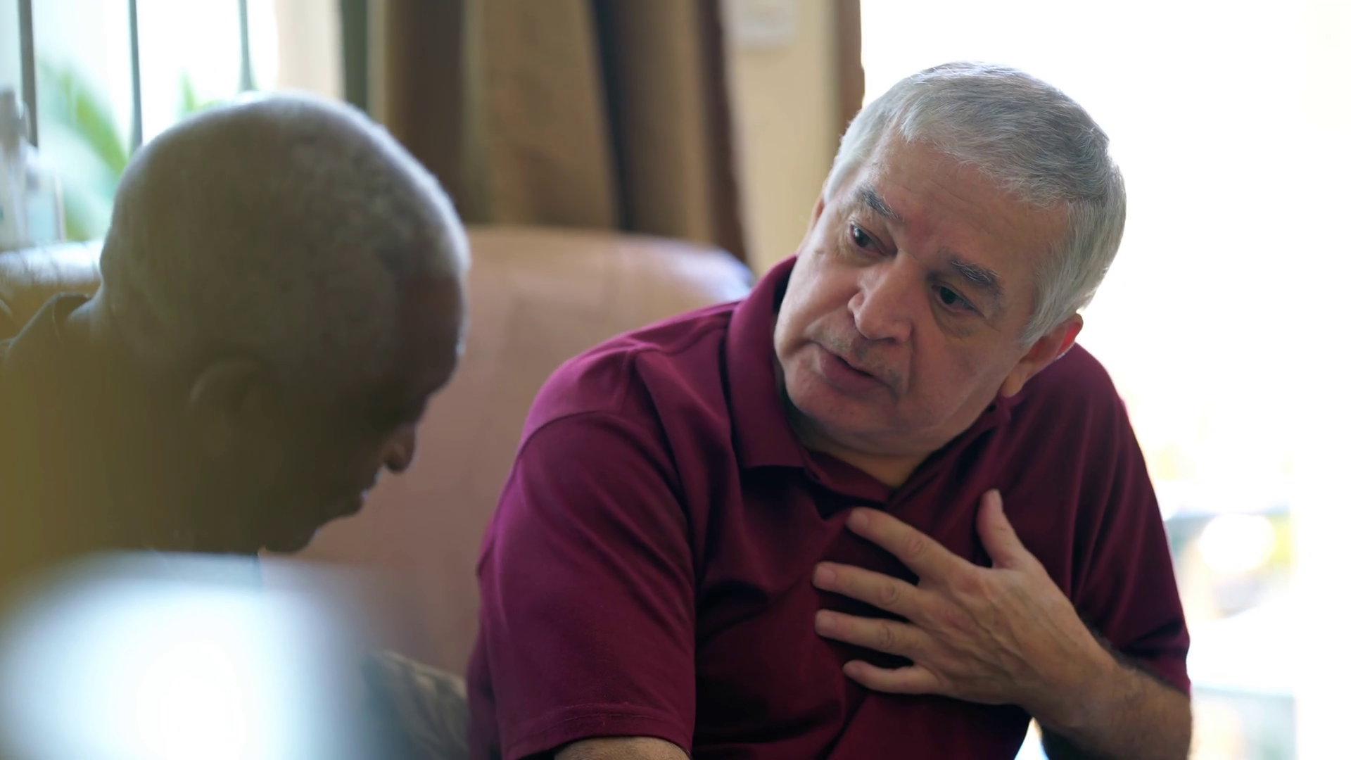 Supportive Talk: Compassionate Senior Stock Footage SBV-348402697 ...