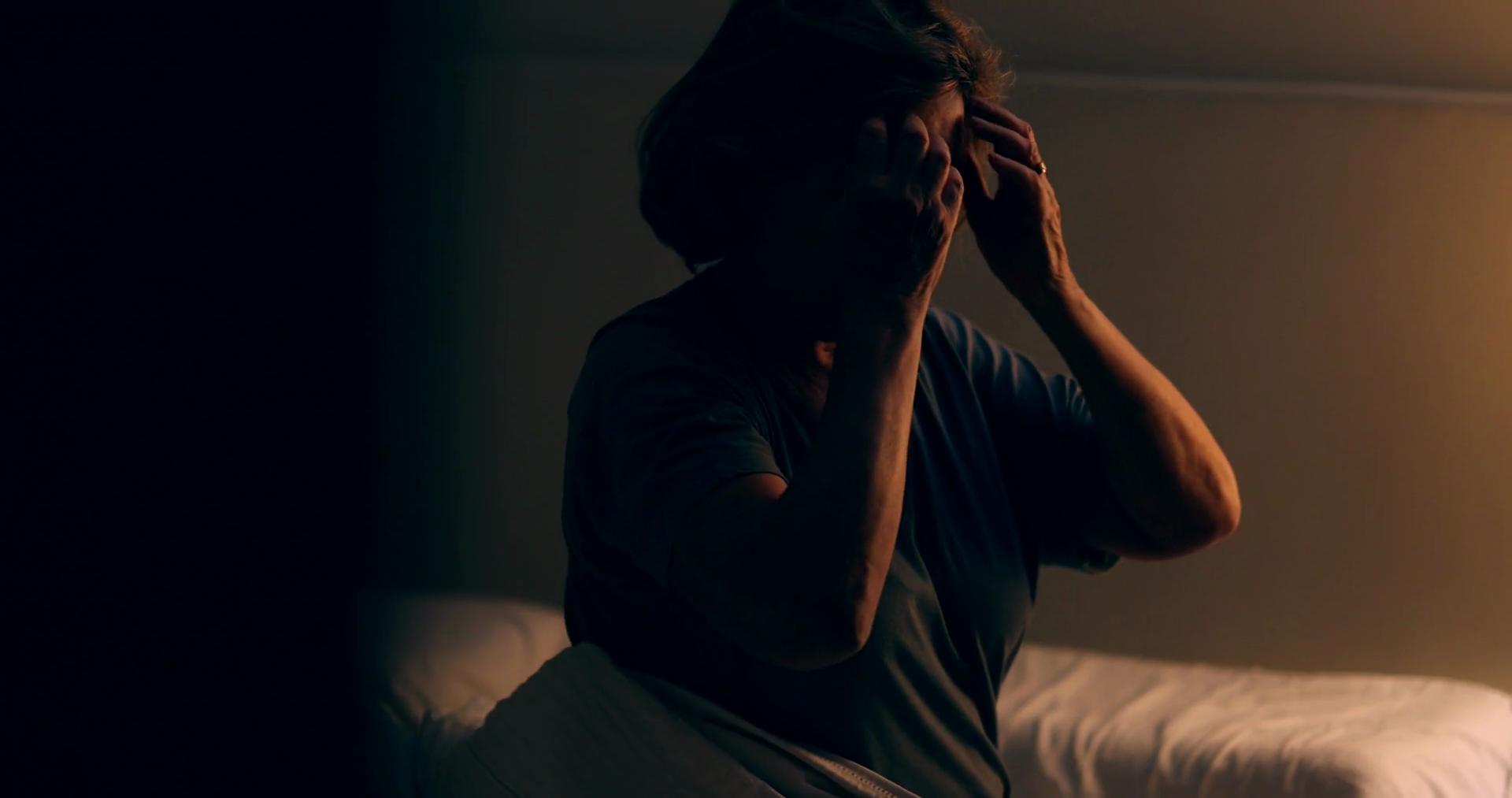 Senior Woman Getting Up From Bed At Night Stock Footage SBV-348819814 ...