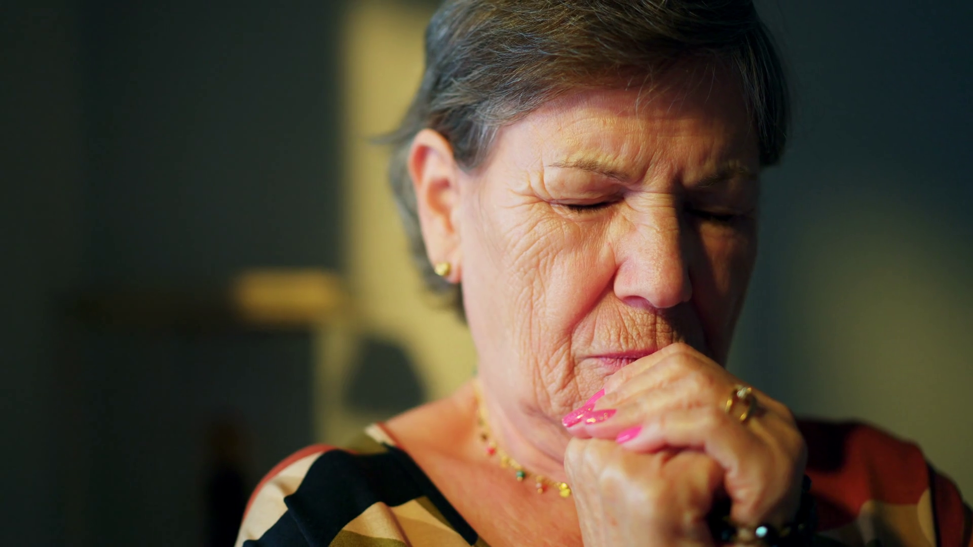 Senior Woman Praying To God Close Up Face Of Stock Footage SBV ...