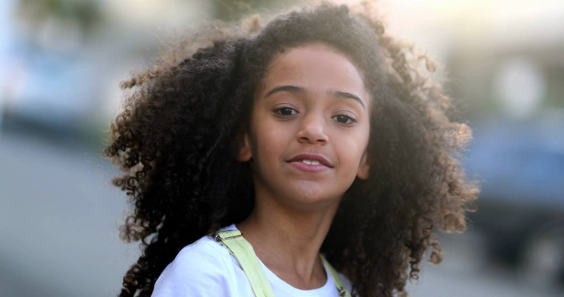 Serious Hispanic Black Ethnicity Little Girl Stock Footage SBV ...