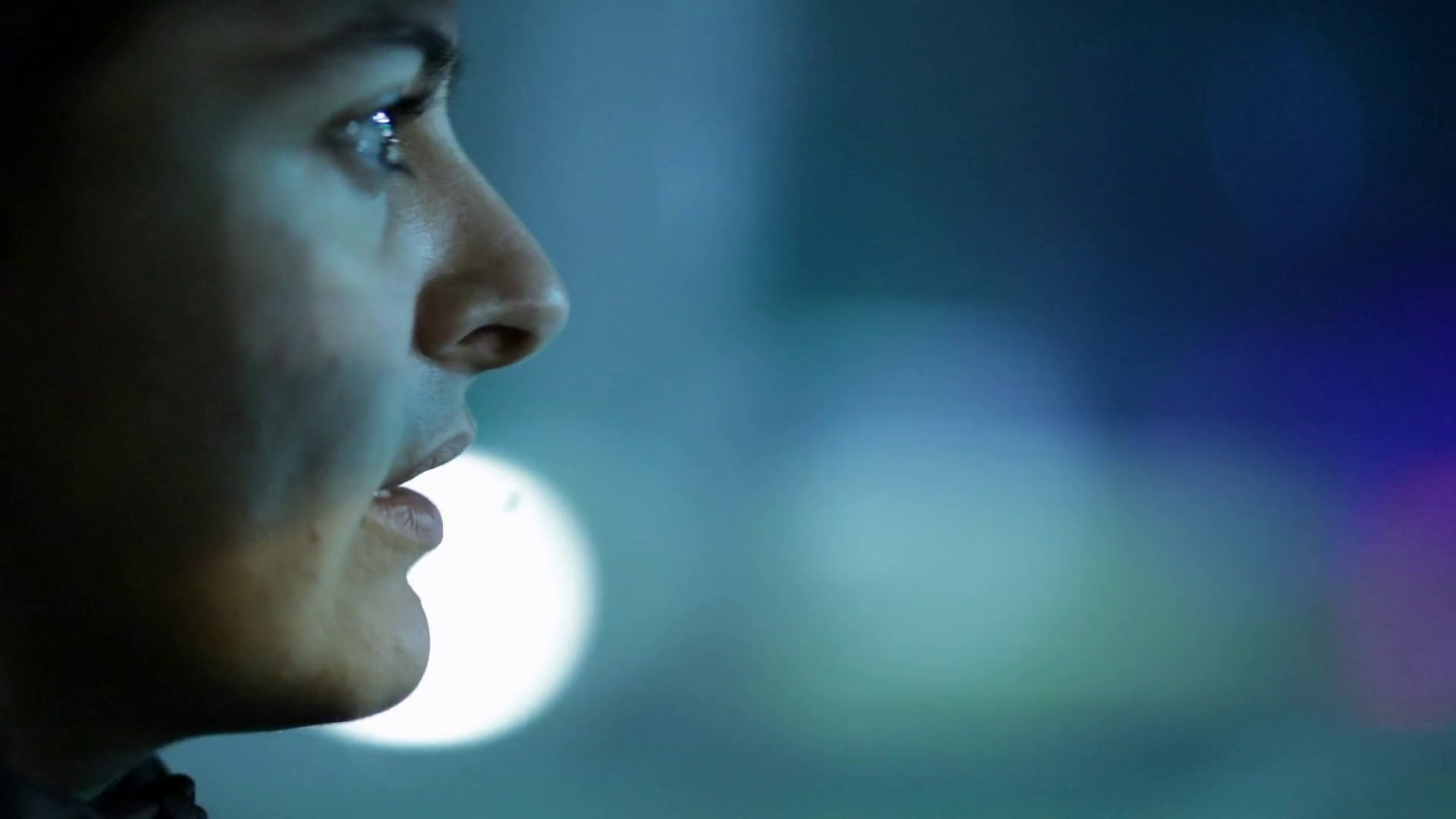 Profile Close-up Face Of Woman Driving At Stock Footage SBV-348481468 ...