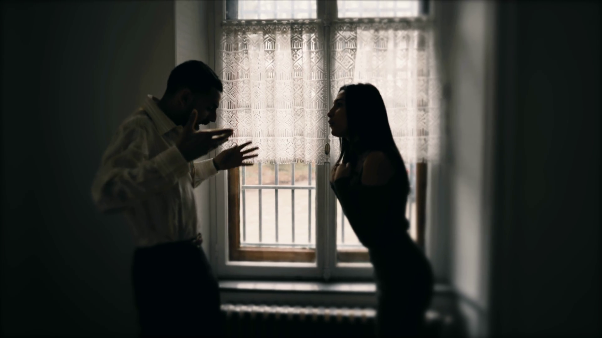 Silhouette Of Couple Fighting Arguing Stock Footage SBV-348732141 ...