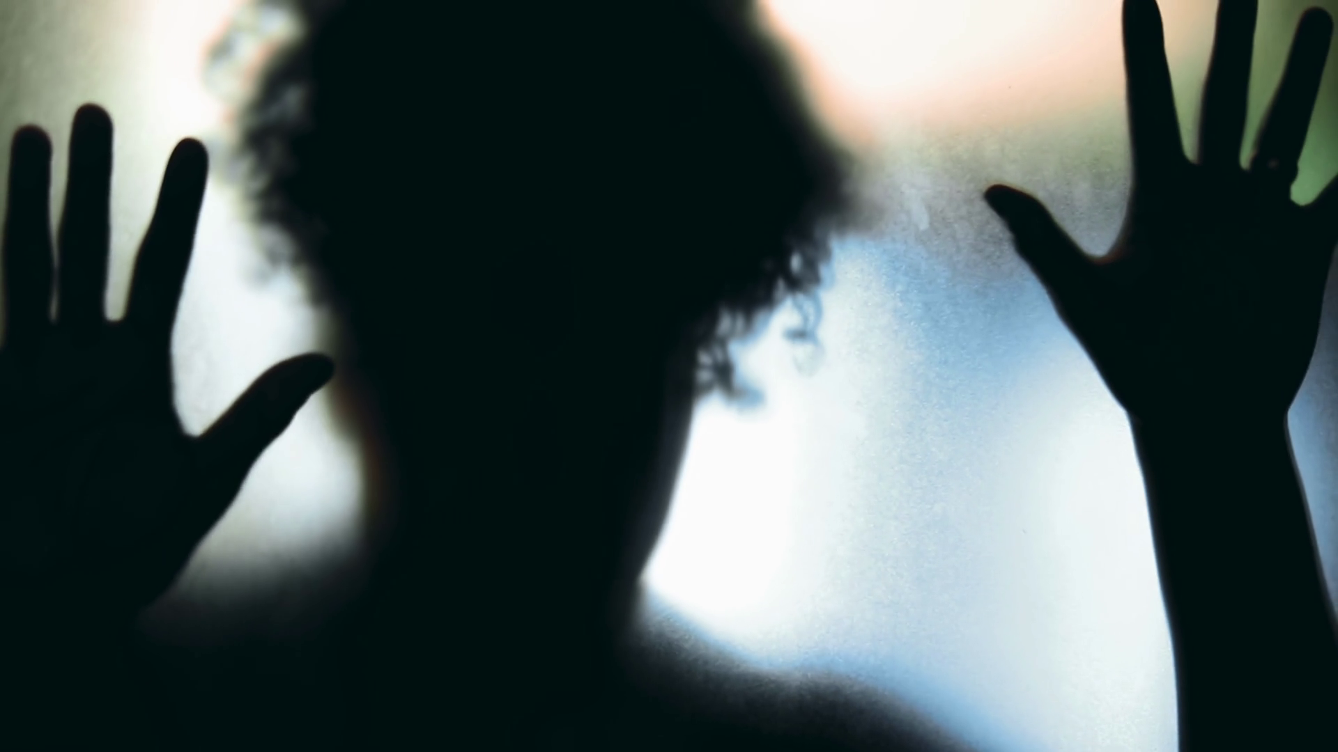 Silhouette Of Person Stuck Behind Glass Stock Footage SBV-348882802 ...