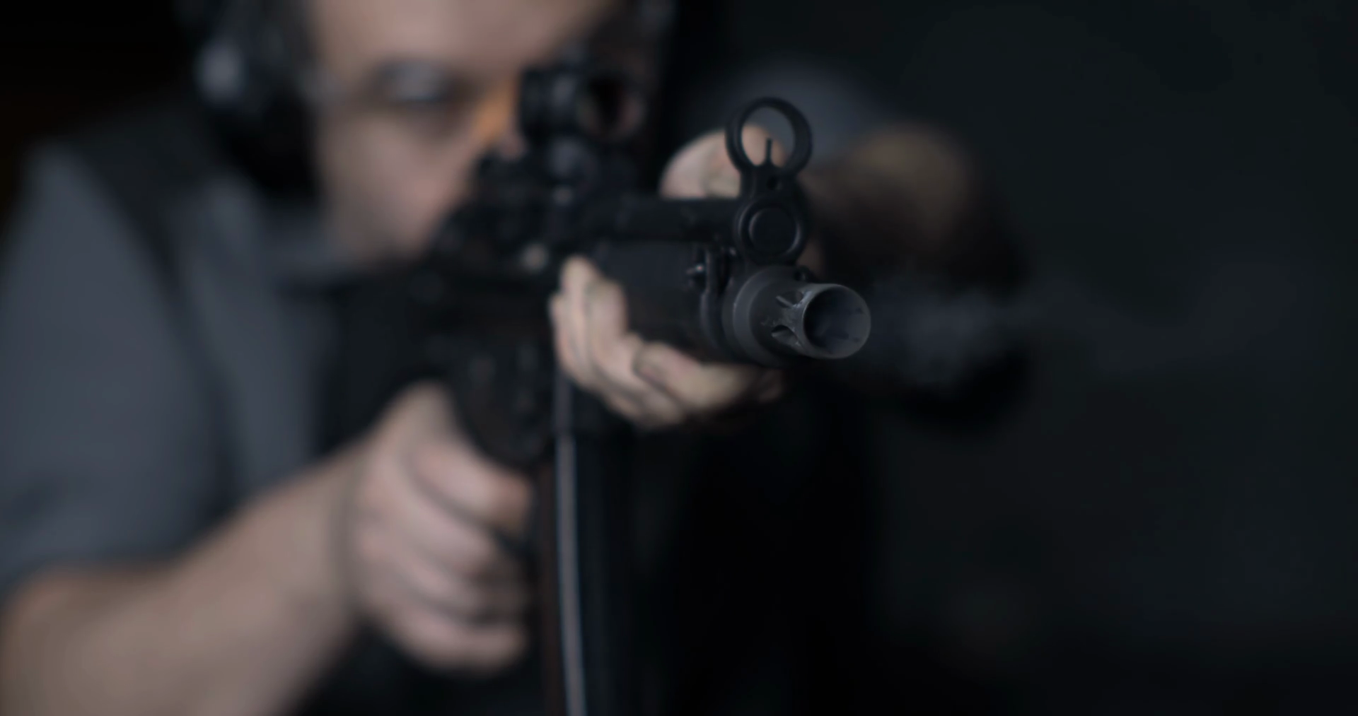 Close-up Of Man Aiming Firing Assault Rifle Stock Footage SBV-348556701 ...