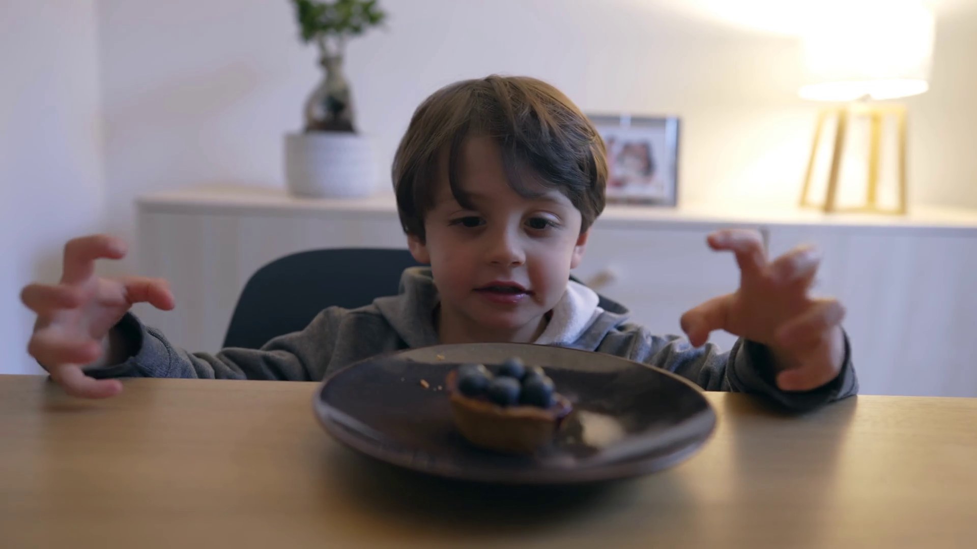 Blueberry Delight: Small Boy Grabbing Bite Stock Footage SBV-348422927 ...