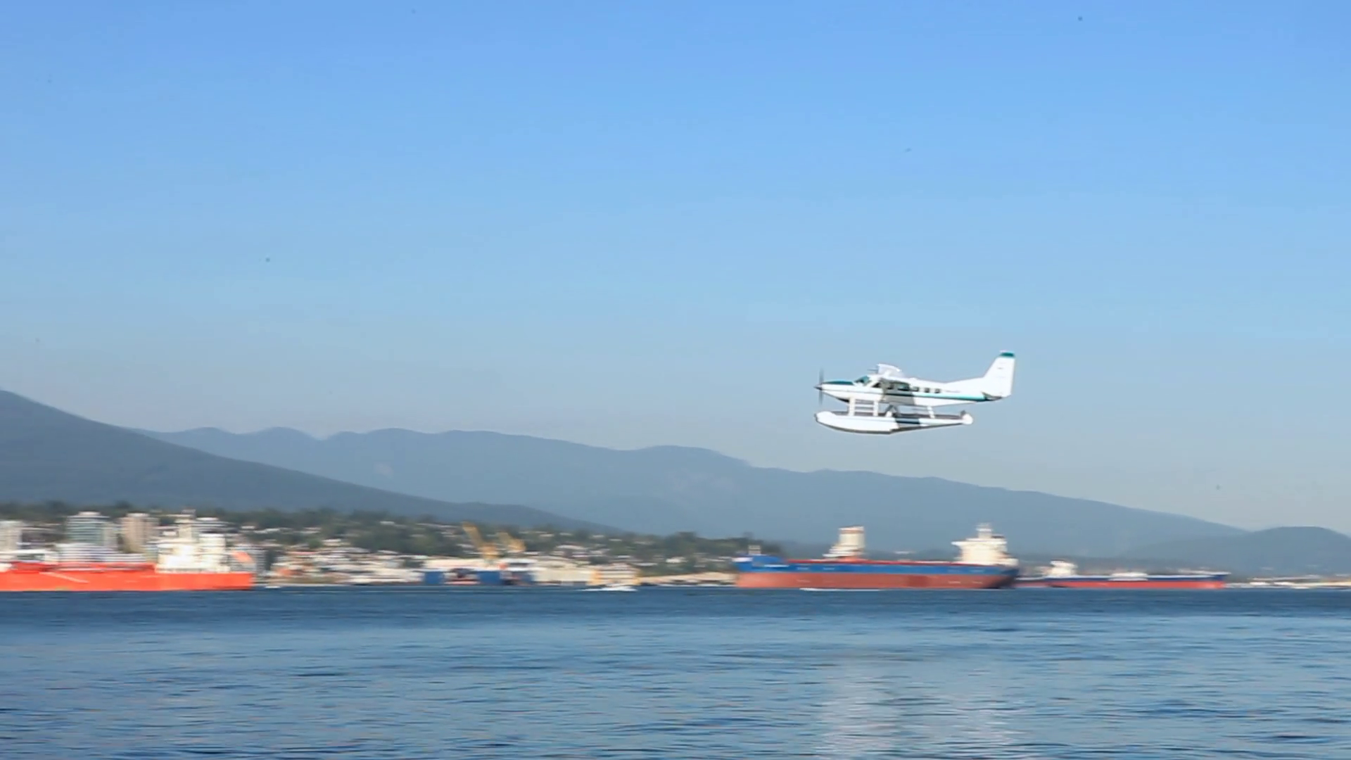 Small Seaplane Taking Off From Harbour Stock Footage SBV-348474630 ...