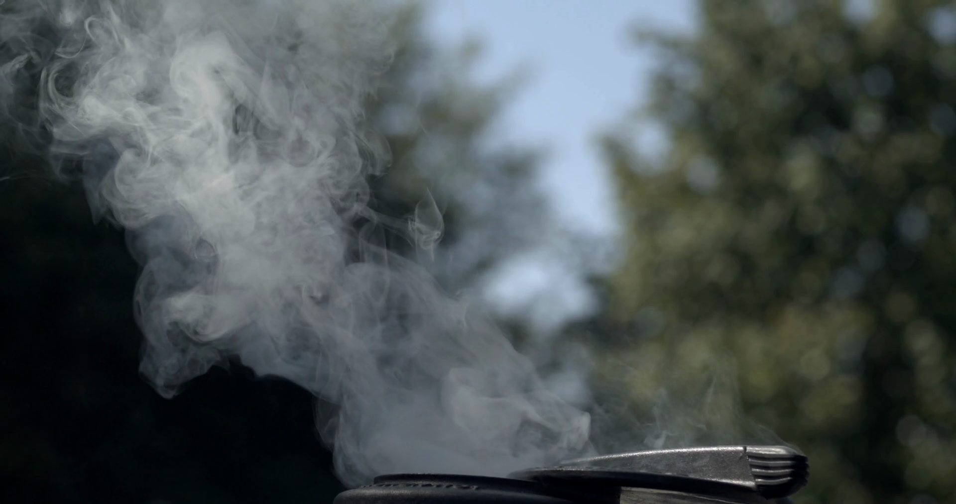 Smoke Coming Out From Barbecue At Campsite Stock Footage SBV-348485111 ...