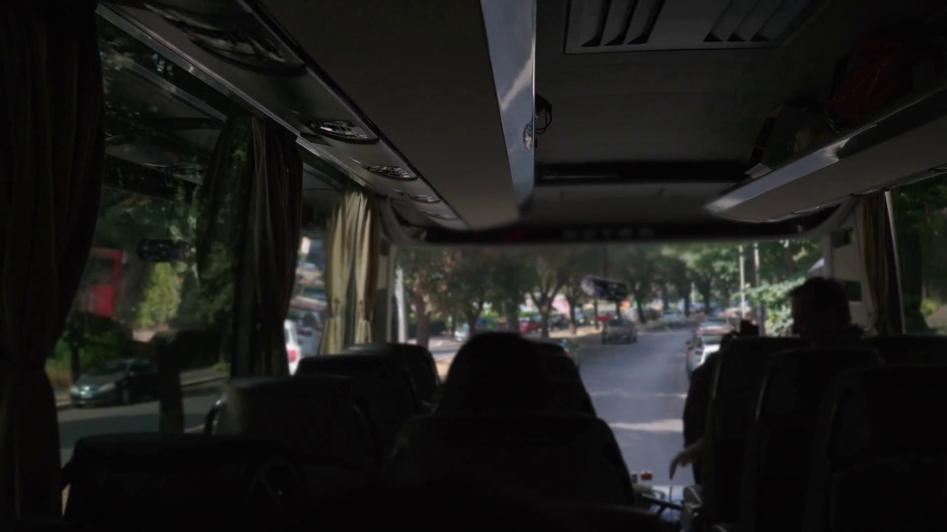 Passengers Seated Inside Tour Bus Looking Stock Footage SBV-352665883 ...