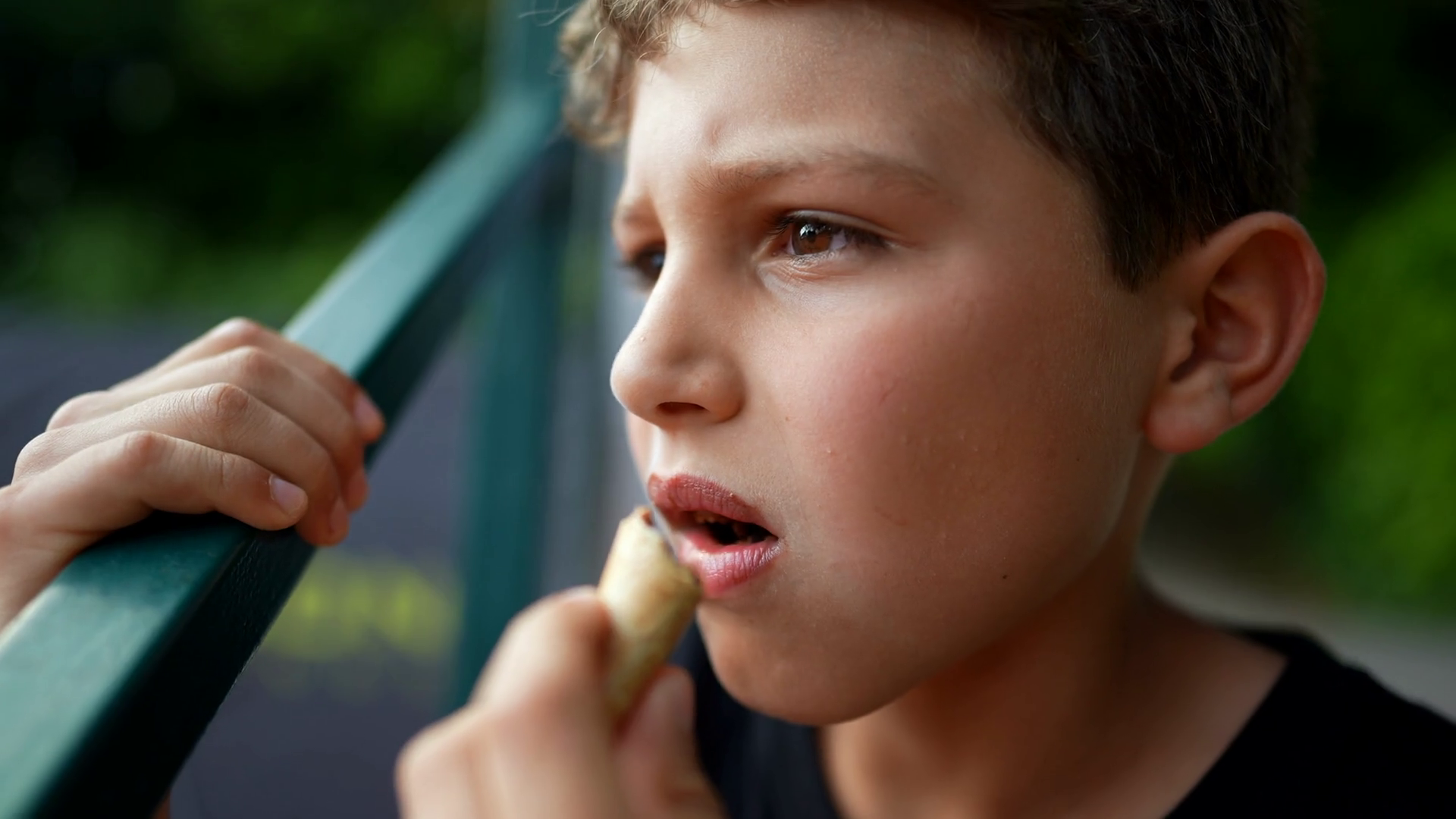 Spectator Child Watching Match Eating Ice Stock Footage SBV-348850176 ...