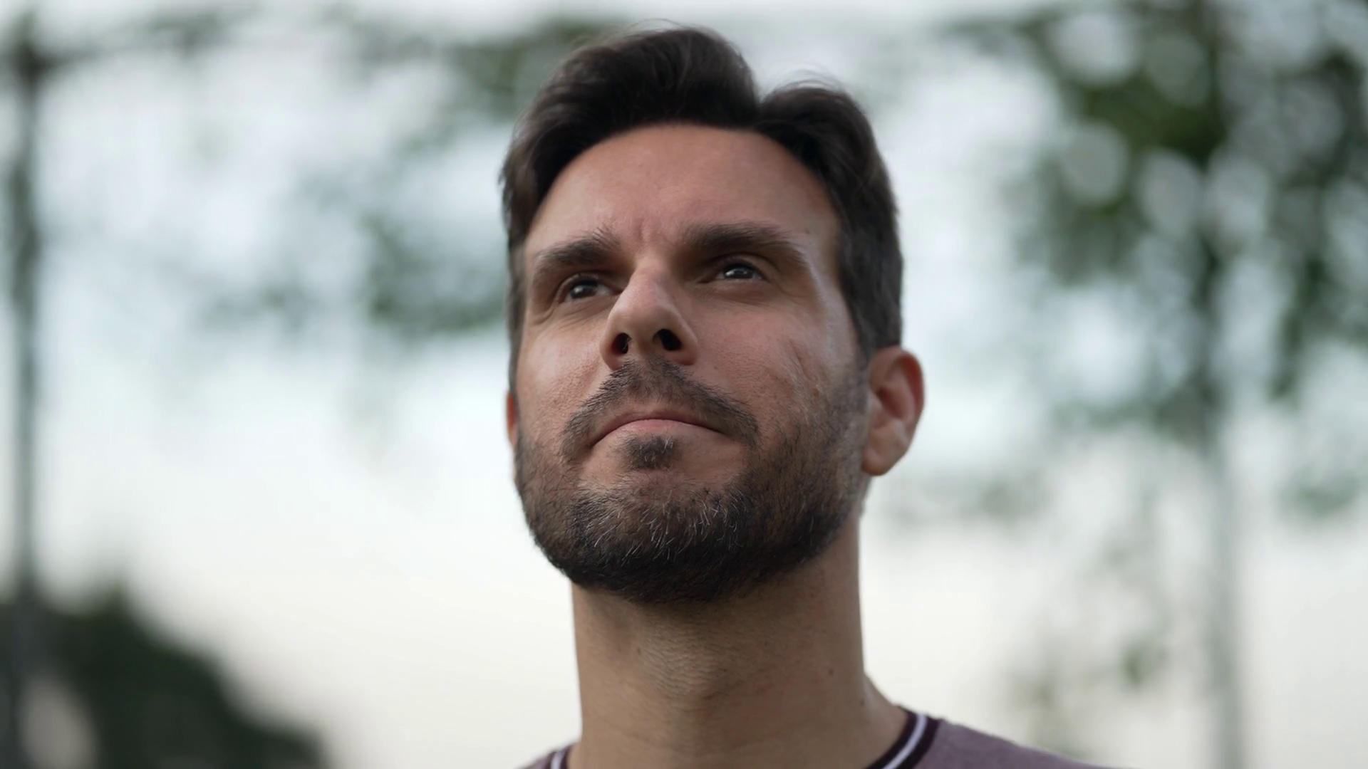 Spiritual Man Gazing Skyward With Hope Stock Footage SBV-348411727 ...